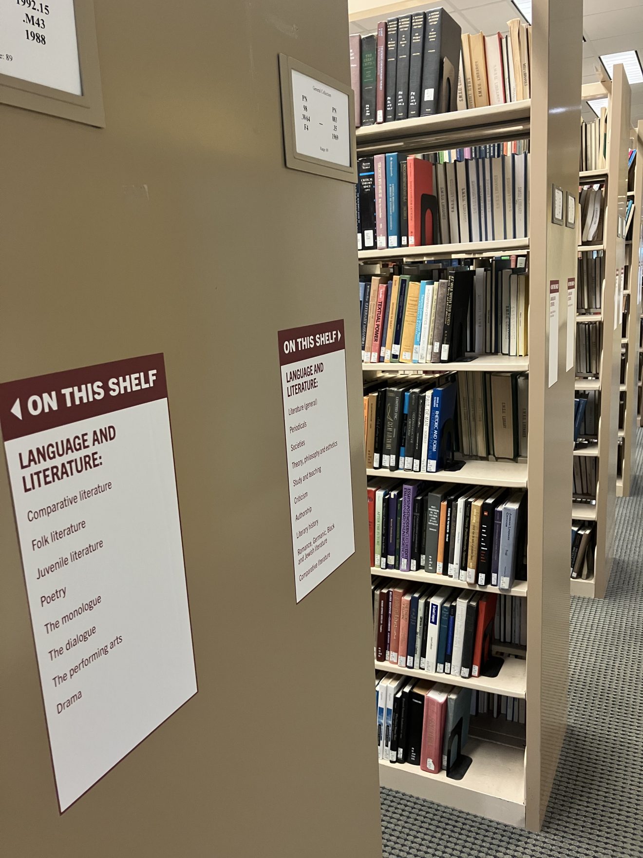 Meyer Library enhances shelving signage - Library Notes